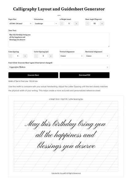 Calligraphy Layout Drafting Tool 西洋書法排版器 – Handwrite House